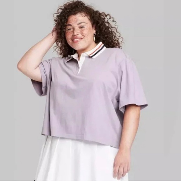 wild fable | Tops | Nwt Wild Fable Cropped Purple Rugby Top X | Poshmark